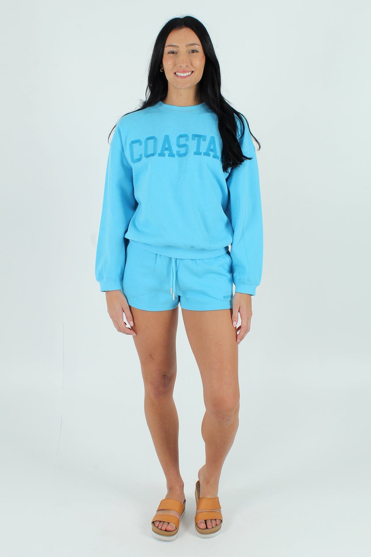 Coastal Tonal Embroidered Boxy Crew Fleece – Quiet Storm Surf Shop